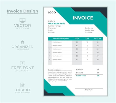Premium Vector Invoice Design