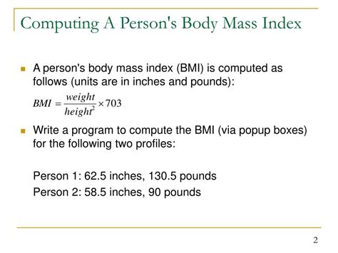 ppt efficient bmi computation program with functions powerpoint