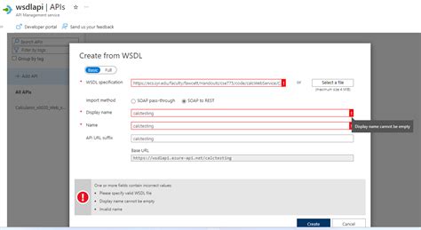Unable To Add Azure APIs From WSDL Defination Stack Overflow