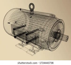 3dmodel Electric Motor 3d Rendered On Stock Illustration 1724443738