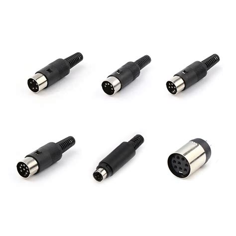 Din Male 4 Pin 5pin 6pin 8pin Plug Cable Din Connector With Plastic