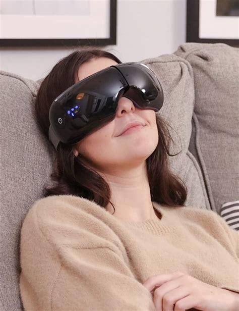 Eyeology Intelligent Eye Massager Vibrating Eye Mask For Dry Eyes Black