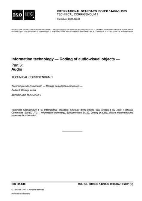 ISO IEC Cor Information Technology Coding Of Audio Visual Objects Part