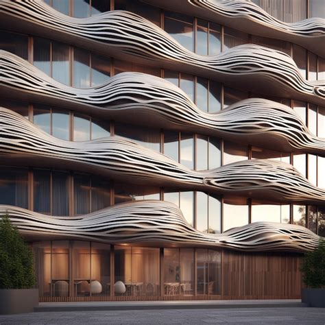 Premium Ai Image A Building With A Curved Facade That Has A Curved