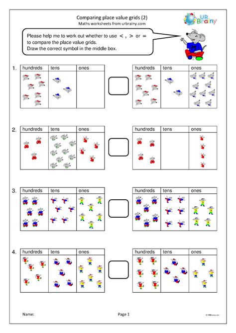 Comparing Numbers Place Value Worksheet