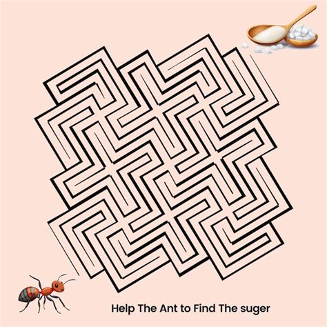 Premium Vector A Maze With An Ant On It And The Words Help To Find
