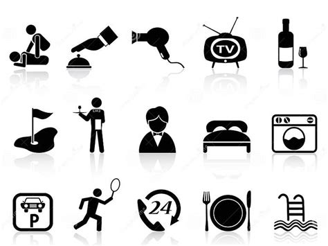 Iconos Del Servicio De Hotel Fijados Ilustración Del Vector