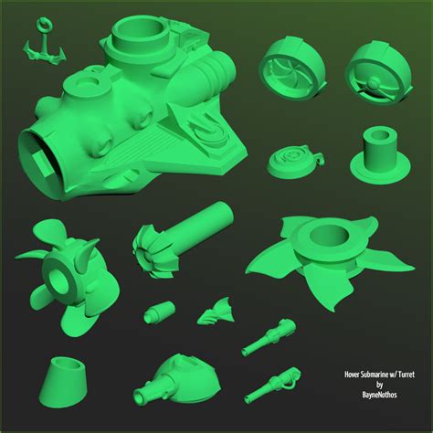 3d File Hover Submarine With Turret 🎲 ・3d Print Design To Download・cults