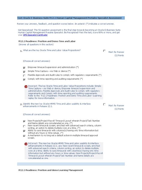 Oracle E Business Suite R12 1 Human Capital Management Presales Specialist Assessment Download