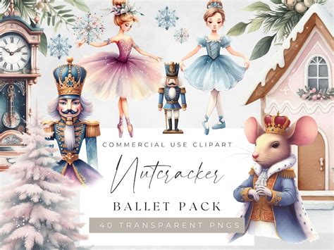 Nutcracker Princess Clipart Winter Clip Art Pastel Ballet Clip Art