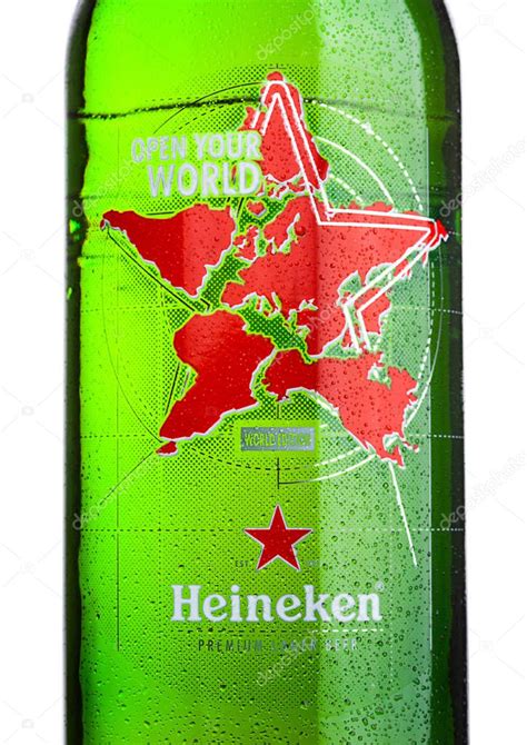 LONDON, UK - MAY 15, 2017: A bottle of Heineken beer world edition on ...