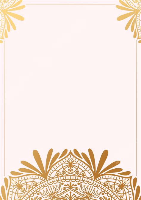Border With A Gradient Of Light Pink And Gold Patterned Lines Page