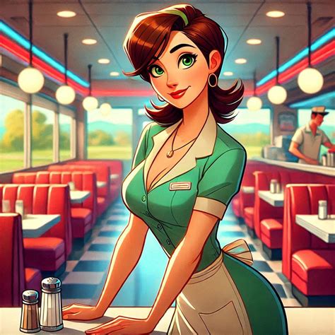 Retro Waitress Aunt Cass By Pidgewidgeon69 On Deviantart