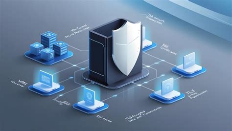 visualization of a secure network infrastructure with vpn ssl and tls