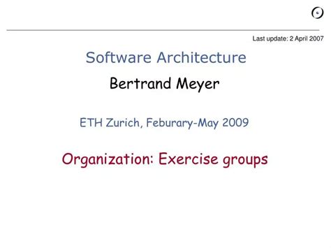 PPT ETH Zurich Software Architecture Exercise Groups PowerPoint Presentation ID