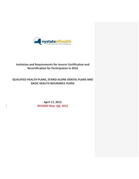 Pdf Invitation And Requirements For Ny State Of Health