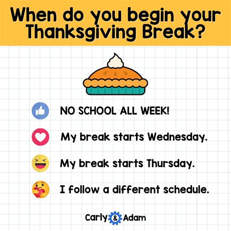 Carly And Adam 🍗🦃 When Do You Begin Your Thanksgiving Break Facebook