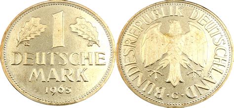Bundesrepublik Deutschland 1 DM 1965 G Eine Deutsche Mark BRD