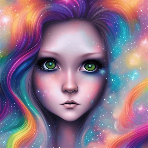 Hyper Detailed Beautiful Cosmic Chibi Girl · Creative Fabrica