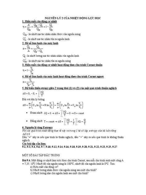 03 - Nguyen Ly Thu Hai Nhiet Dong Luc Hoc | PDF