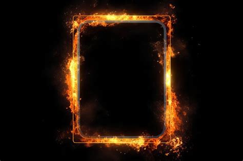 Premium Ai Image Rectangle Fire Frame Generate Ai