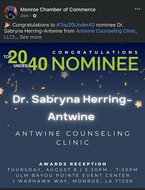 Top20under40 Community Monroe Excelsior Dr Sabryna Herring Antwine Lpc S