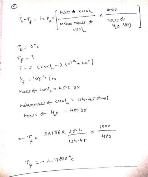 Calculate The Freezing Point And Boiling Point Of Each Aqueous Solution