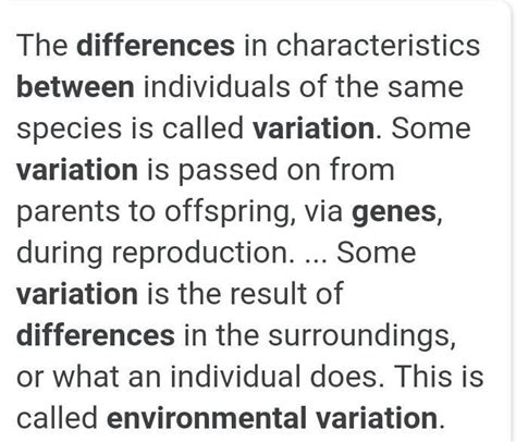 Differences Between Geneticand Environmental Variation