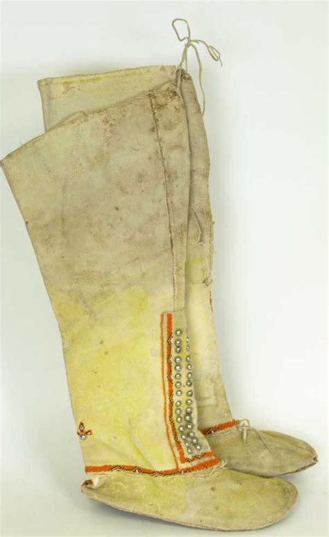 C 1920s High Top Leather Moccasins