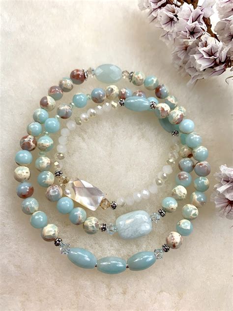 Aqua Terra Jasper Wrap Bracelet Tranquil Abiding