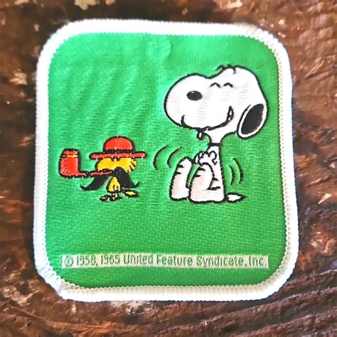 Peanuts Accessories Vintage 965 Peanuts Patch Snoopy Woodstock Euc