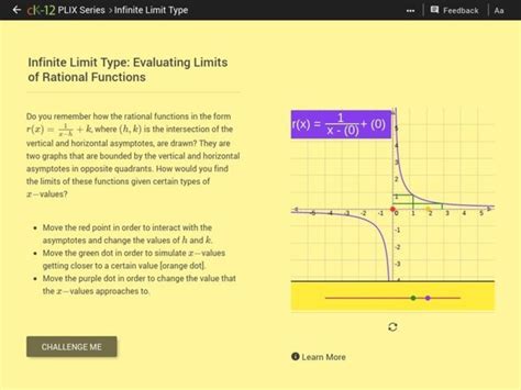 Infinite Limit Type Evaluating Limits Of Rational Functions Interactive For 11th Higher Ed