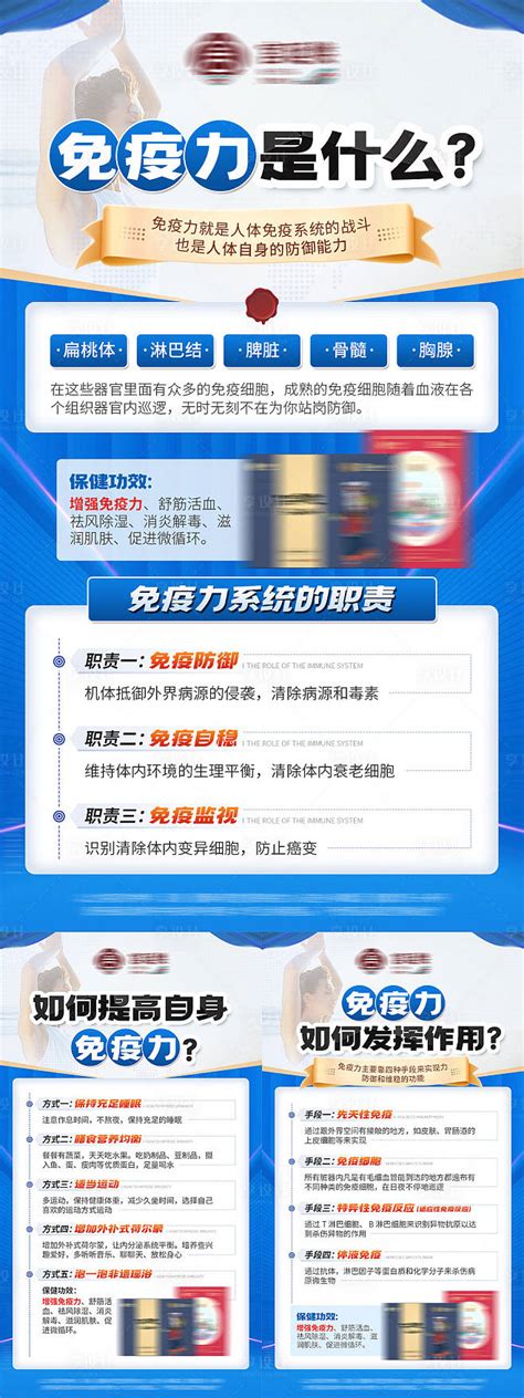 蓝色医疗免疫力小知识海报 源文件