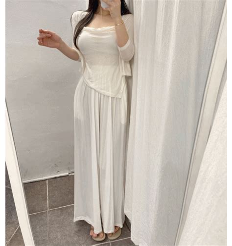 4col 찰랑찰랑 모달 밴딩 통 와이드 훌 트레이닝 팬츠 에이블리