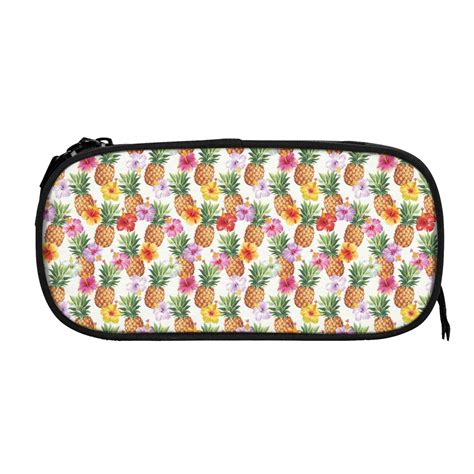 Sigee Hawaiian Pineapples And Hibiscus Flowers For Portable Pencil