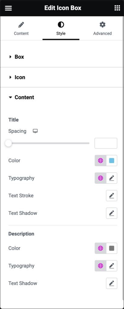 Icon Box Widget Elementor