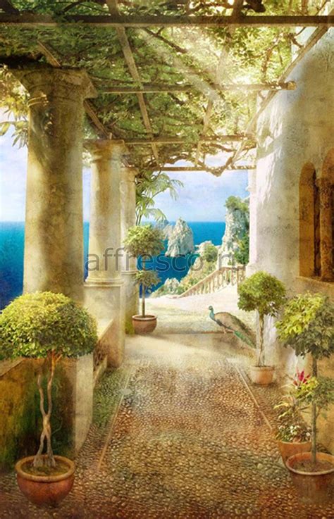 Бесшовная фреска с пейзажем Пейзажи Фрески Рисунки пейзажей