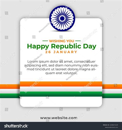Happy Republic Day Post Design Tri Stock Illustration 2248073129