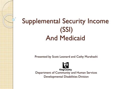 Ppt Supplemental Security Income Ssi And Medicaid Powerpoint