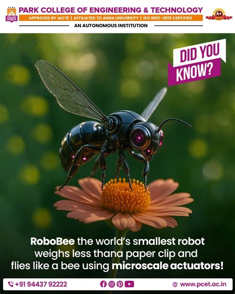 Park 🤖🐝 Did You Know Robobee Is The Worlds Smallest Robot—lighter Than A Paper Clip And