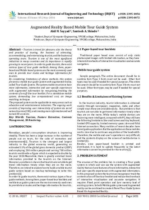 pdf augmented reality based mobile tour guide system