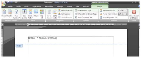 PAGE MERGEFORMAT Pada Microsoft Word