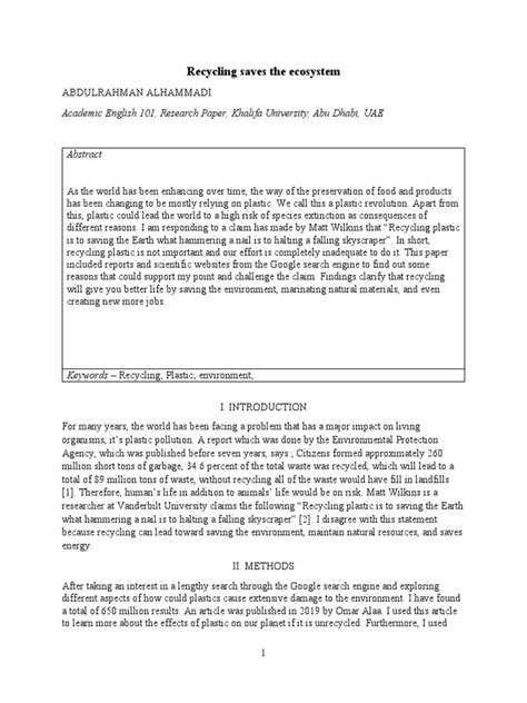 Recycling Saves The Ecosystem Pdf Recycling Pollution