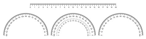 Ruler And Protractor Scale School Measuring Instruments School Teaching Drawing Geometry