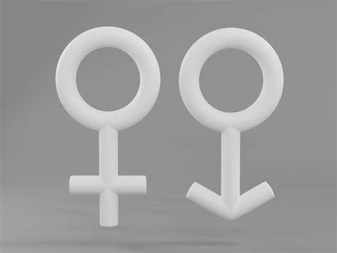 Símbolo De Gênero Masculino E Feminino De Renderização 3d Foto Premium