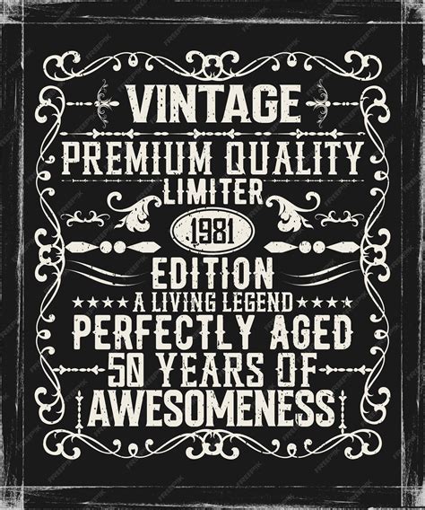 Premium Vector Vintage Premium Quality 1981 Limited Edition Aged To