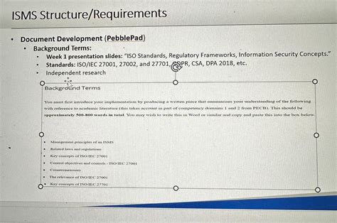 Solved Isms Structure Requirements Document Development