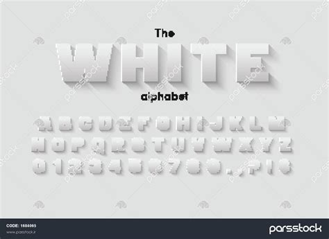 وکتور فونت و الفبای پررنگ سه بعدی Abc حروف و اعداد انگلیسی 1684065