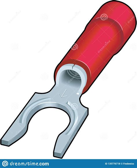 Insulated Spade Narrow Terminal Vector Illustration