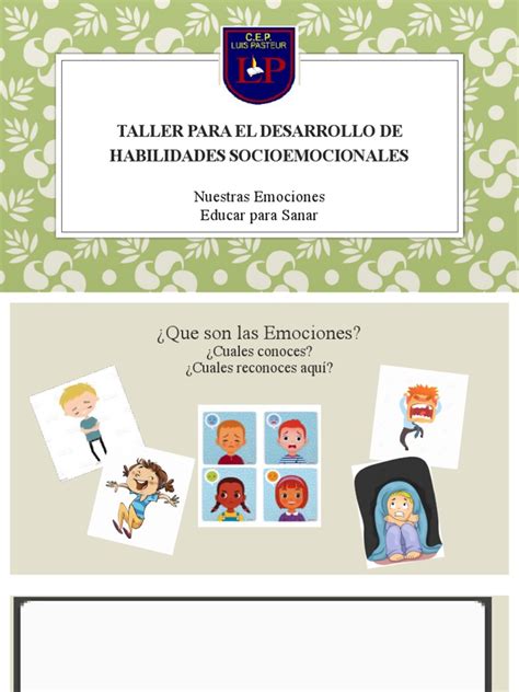 Taller Para El Desarrollo De Las Habilidades Socioemocionales Pdf
